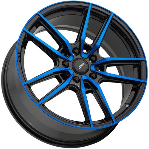 Konig Myth 18x8 5x108 +43mm Black/Blue Wheel Rim 18" Inch | eBay