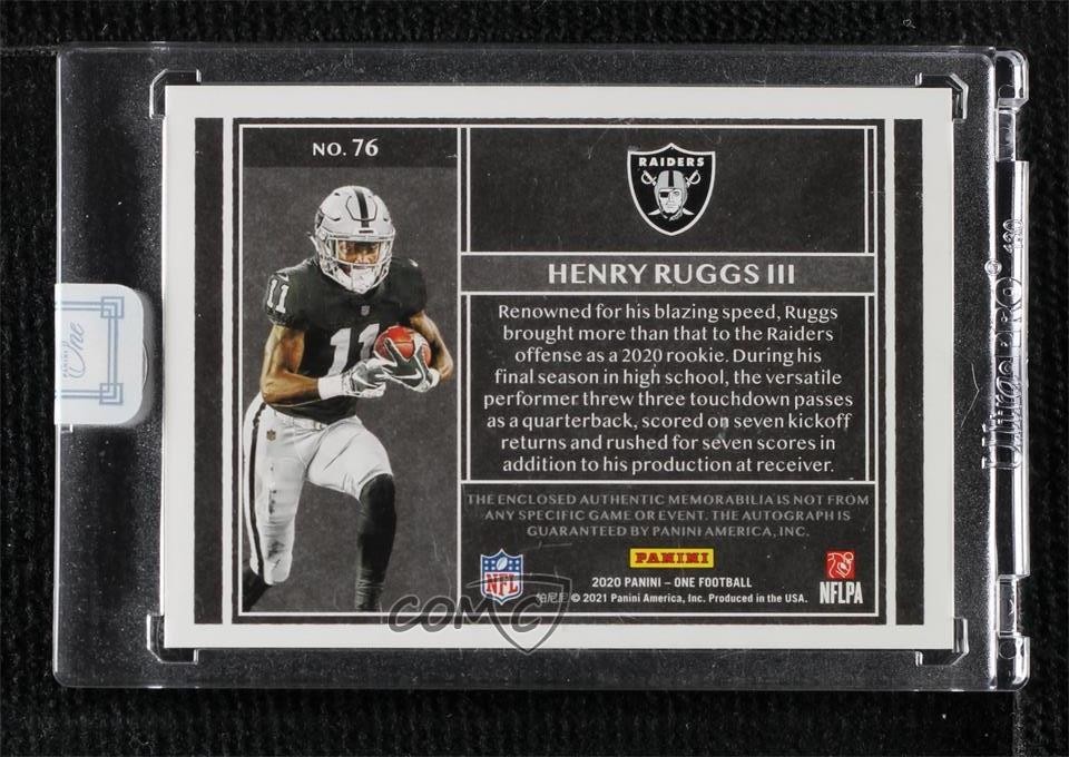 2020 Panini One Bronze /25 Henry Ruggs III #76 RPA Rookie Quad Patch ...