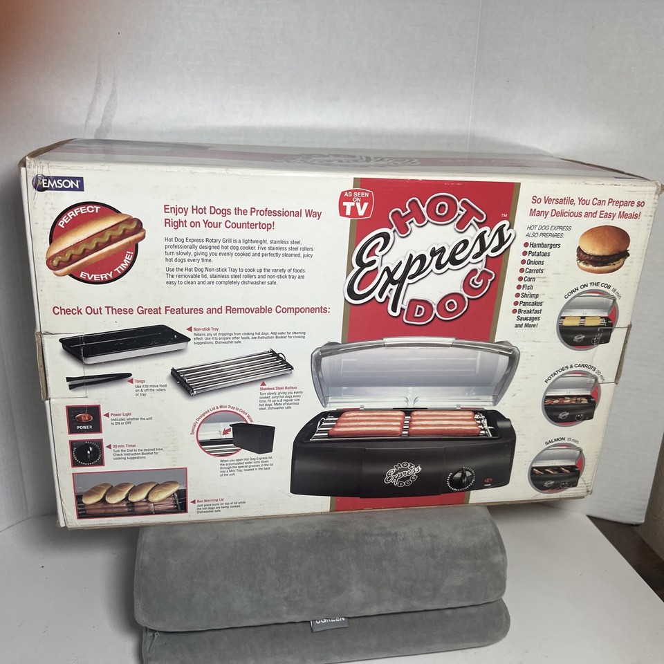 Emson Hot Dog Express 600-Watt Roller Rotary Grill HD-99 SSteel New ...
