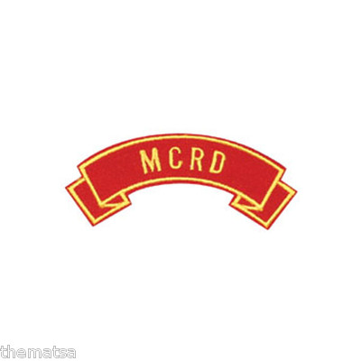 MARINE CORPS MCRD MILITARY EMBROIDERED USMC RED SHOULDER ROCKER PATCH ...