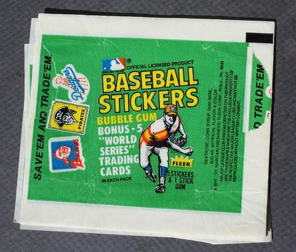 1981 Fleer Baseball Sticker Empty Wax Wrappers Lot of 10 Fleer Baseball ...