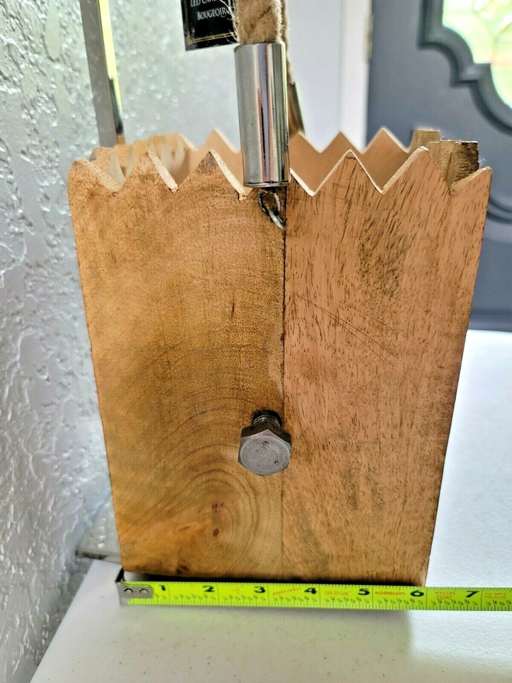 Authentique Spooky Night LED Candle Holder Wood Halloween Pumpkin 8" | eBay