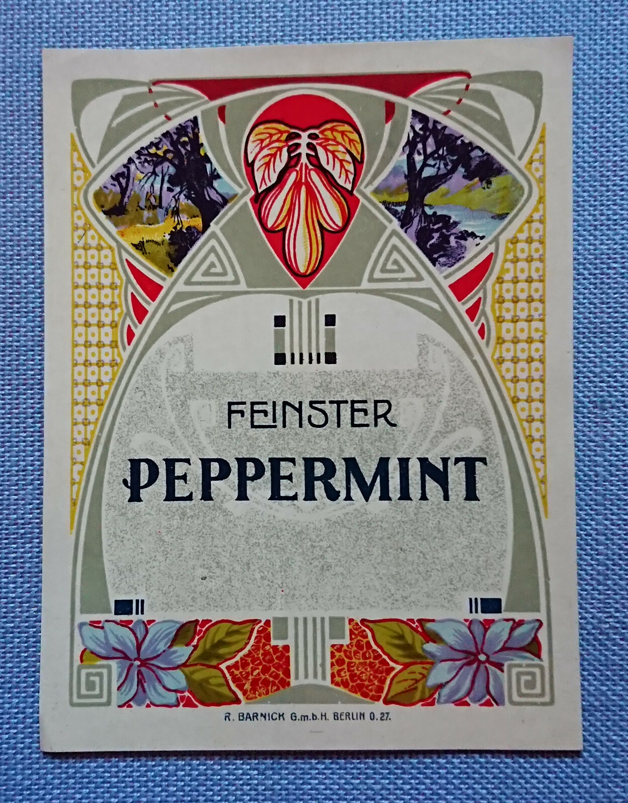 Old Bottle Schnapsetikett Label Peppermint Barnick Bag Berlin | eBay