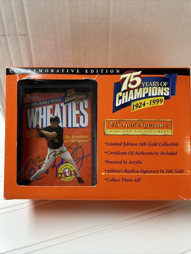 wheaties collectible cereal boxes mini Cal Ripken JrUnopenBox 24k Gold ...