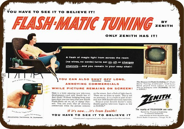 1955 ZENITH FLASH-MATIC TV Remote Vintage-Look **DECORATIVE REPLICA ...