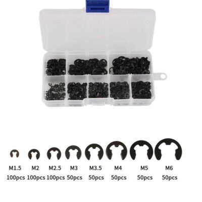 550pcs E-Clips Retaining Washers - 1.5-6mm - Carbon STEEL Spring STEEL ...