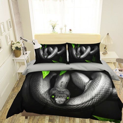 3D Green Eyes Snake P357 Animal Bed Pillowcases Quilt Duvet Cover Set ...