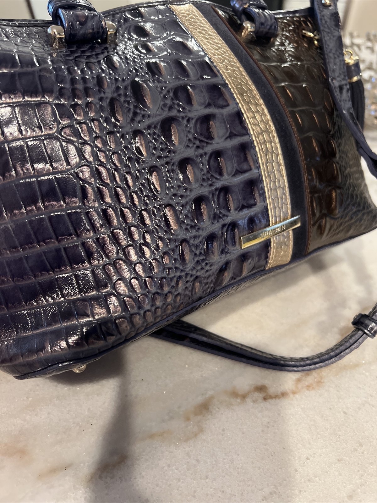 Brahmin Purse Blue Multi Asher Color Combo Tassel Fringe Except ...