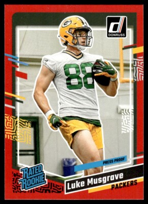 2023 Donruss Rated Rookie Press Proof Red Luke Musgrave Rookie Green ...