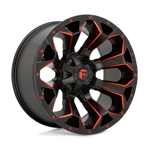 Set 4 20" Fuel D787 Assault 20x10 5x4.5 5x5 Matte Black Red Milled ...