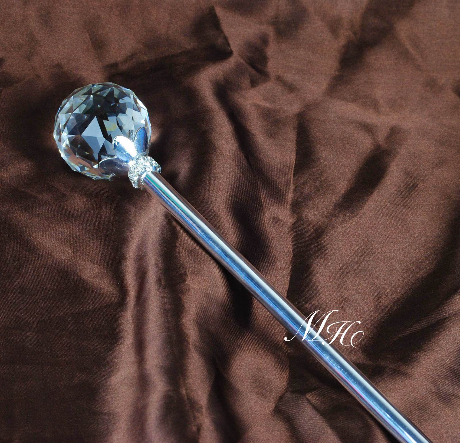 Copper Scepter Wand Crystal Handheld Props Magic Fairy Costumes Party ...