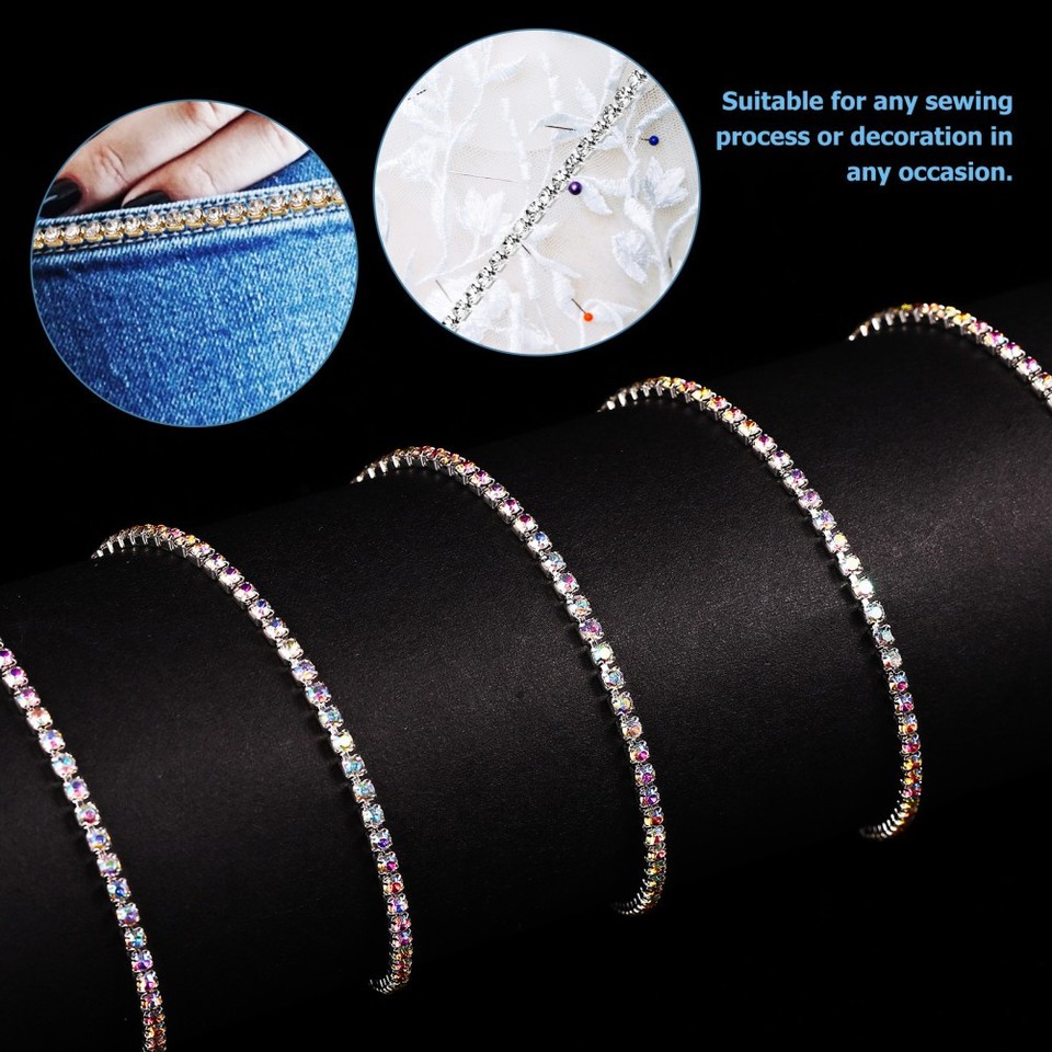 4 Pcs Rhinestone String Delicate Clothing Trim Decoration Chains | eBay ...