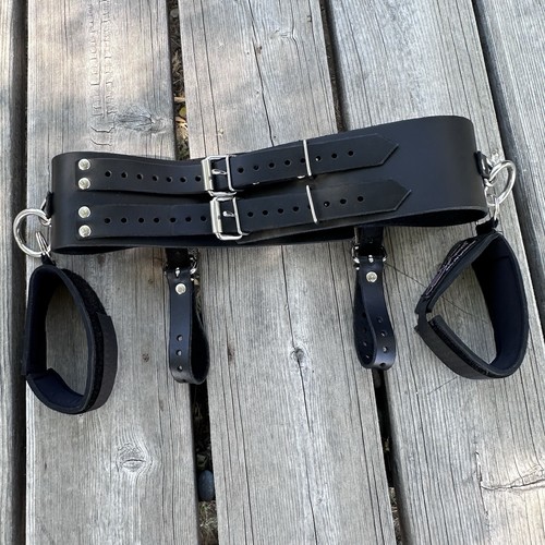 Sportsheets Leather Waist Wrist Restraint Axovus Black Steel Double ...