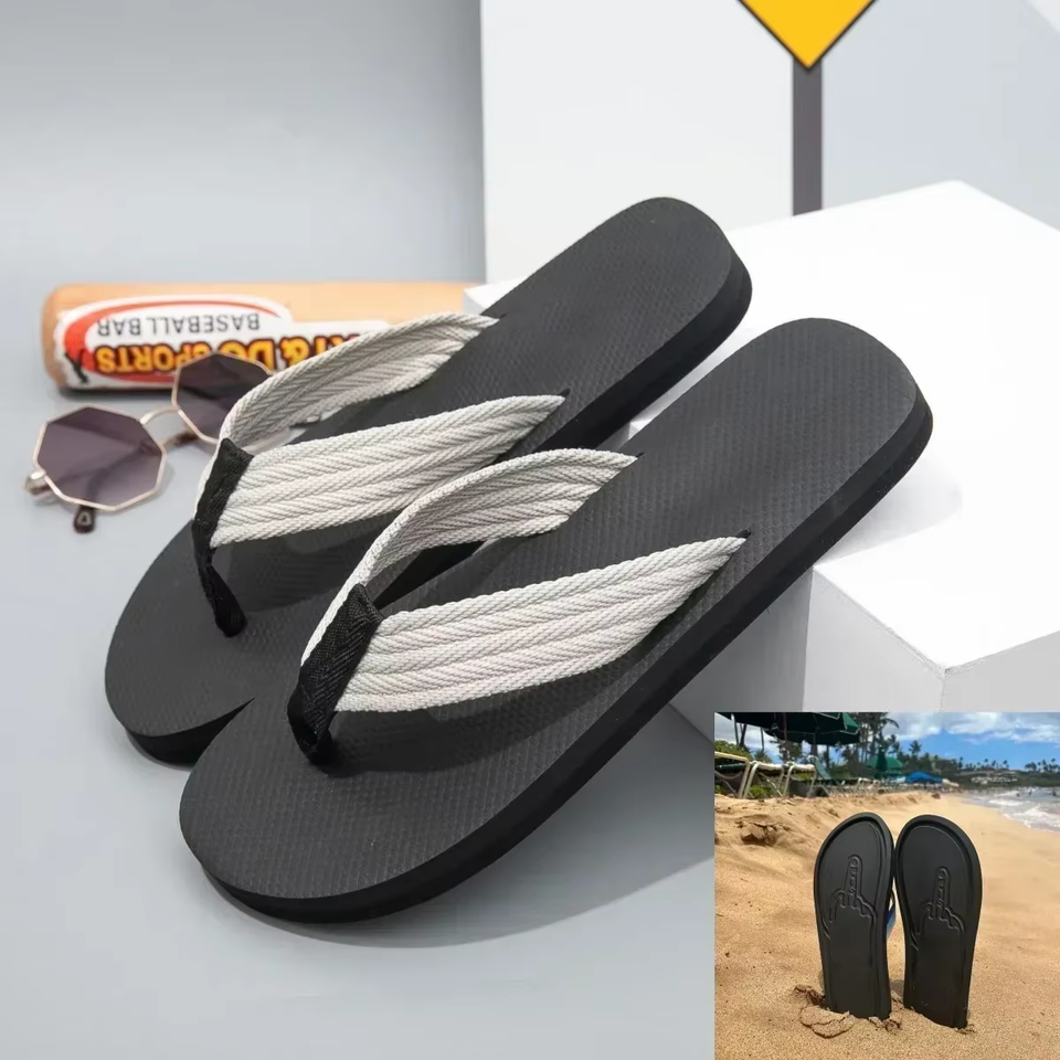 Hidden Middle Finger Slippers Figure with Legs Quick- Dry Flip Flops ...
