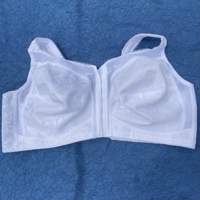 NEW Playtex 18 Hour Bra 48C Front Close White Wireless Wide Straps 4695 ...