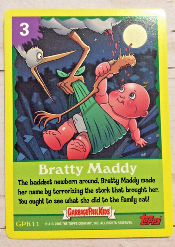 2005 Topps Garbage Pail Kids Bratty Maddy Game Card GPK11 Series 4 GPK ...