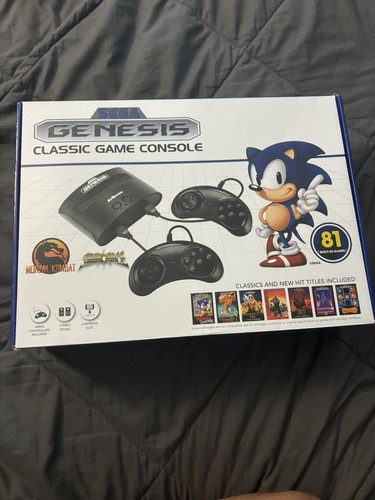 SEGA Genesis Classic Black Game Console with 81 Preloaded Games and ...