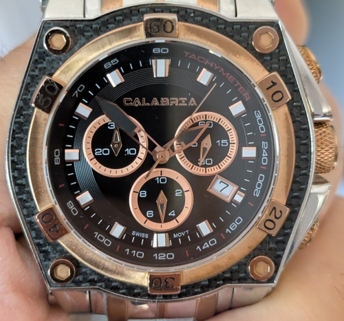 RARE Men's CHRONOGRAPH Calabrio Classico Watch SWISS MADE. QUICK SHIP FROM US | eBay
