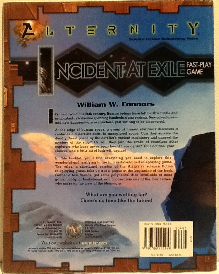 Alternity RPG Incident at Exile Fast-Play Module Adventure GOOD TSR ...