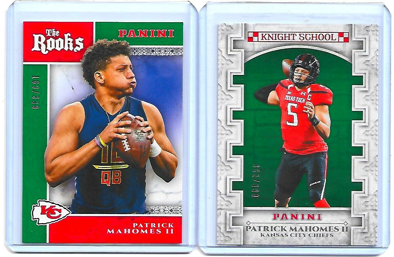 2017 PATRICK MAHOMES PANINI RC LOT THE ROOKS & KNIGHT SCHOOL (BOTH ...