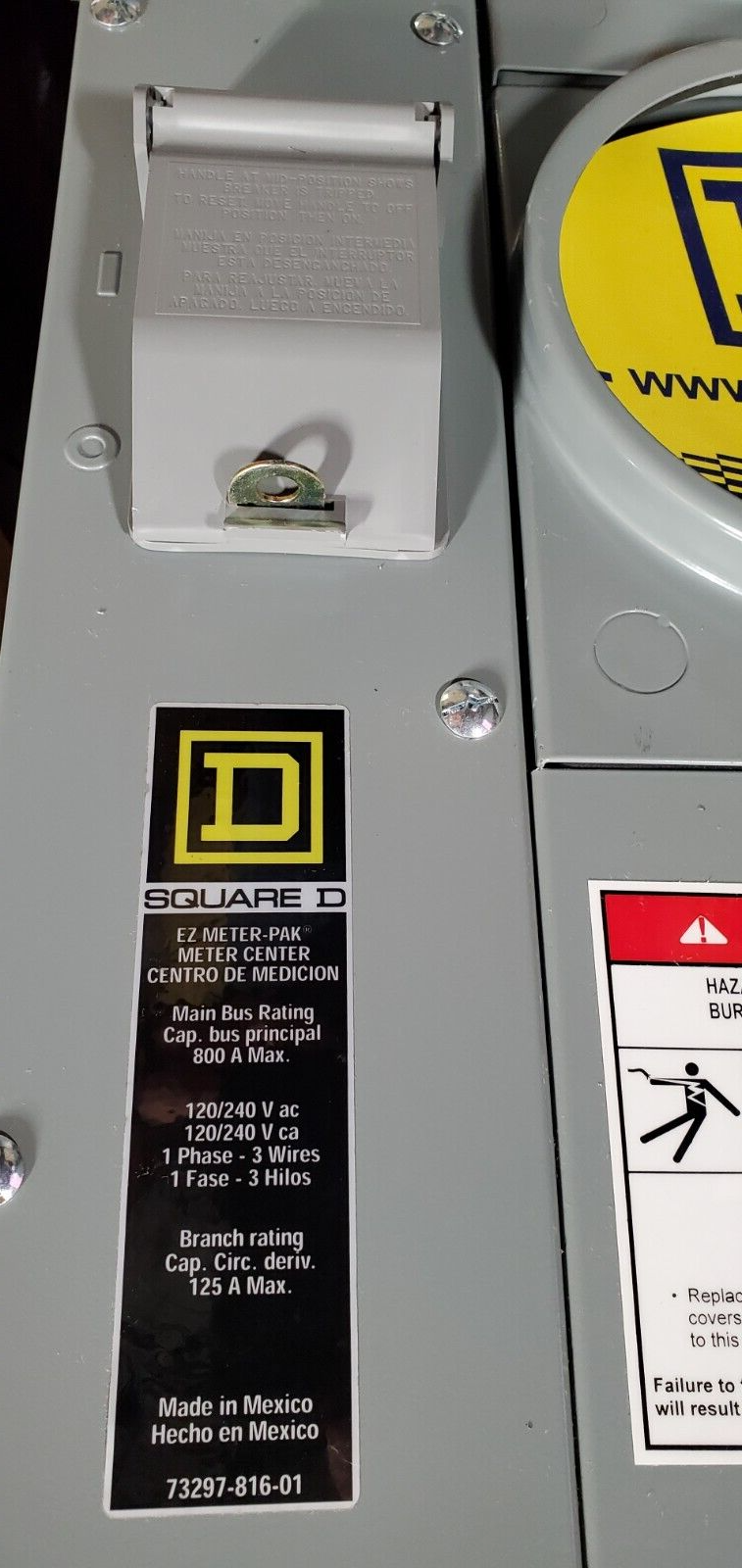 NEW SQUARE D 800A, 120/240V CAT EZMR113125 METER STACK W/ ( 3 ) - 125A ...