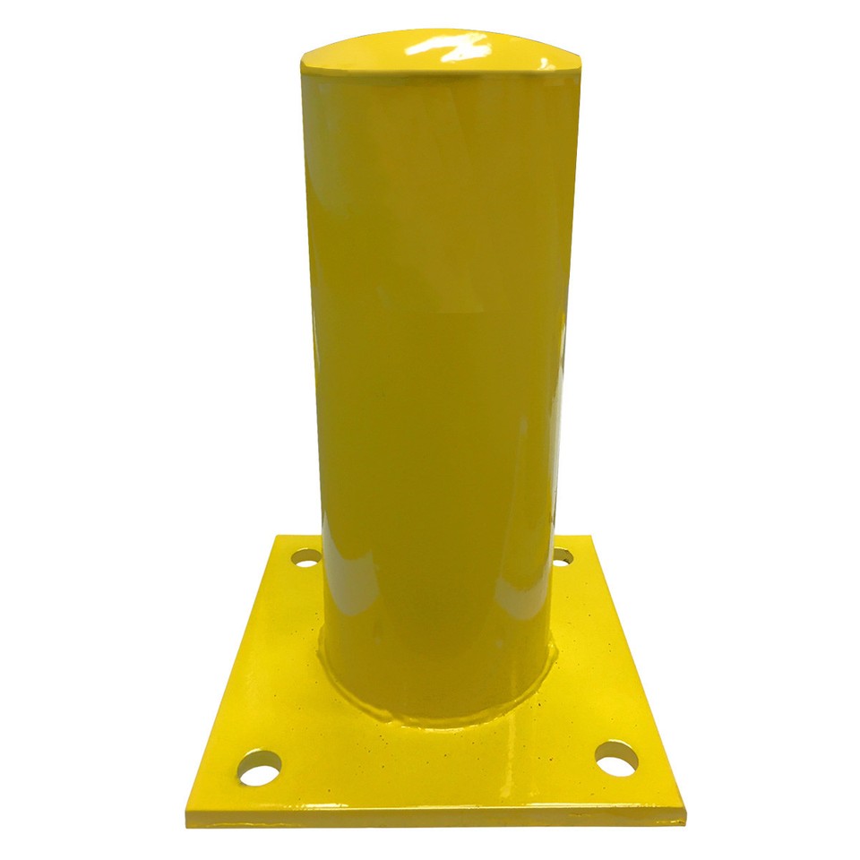 Electriduct Steel Pipe Safety Round Bollard Posts - Bolt Down - Yellow ...
