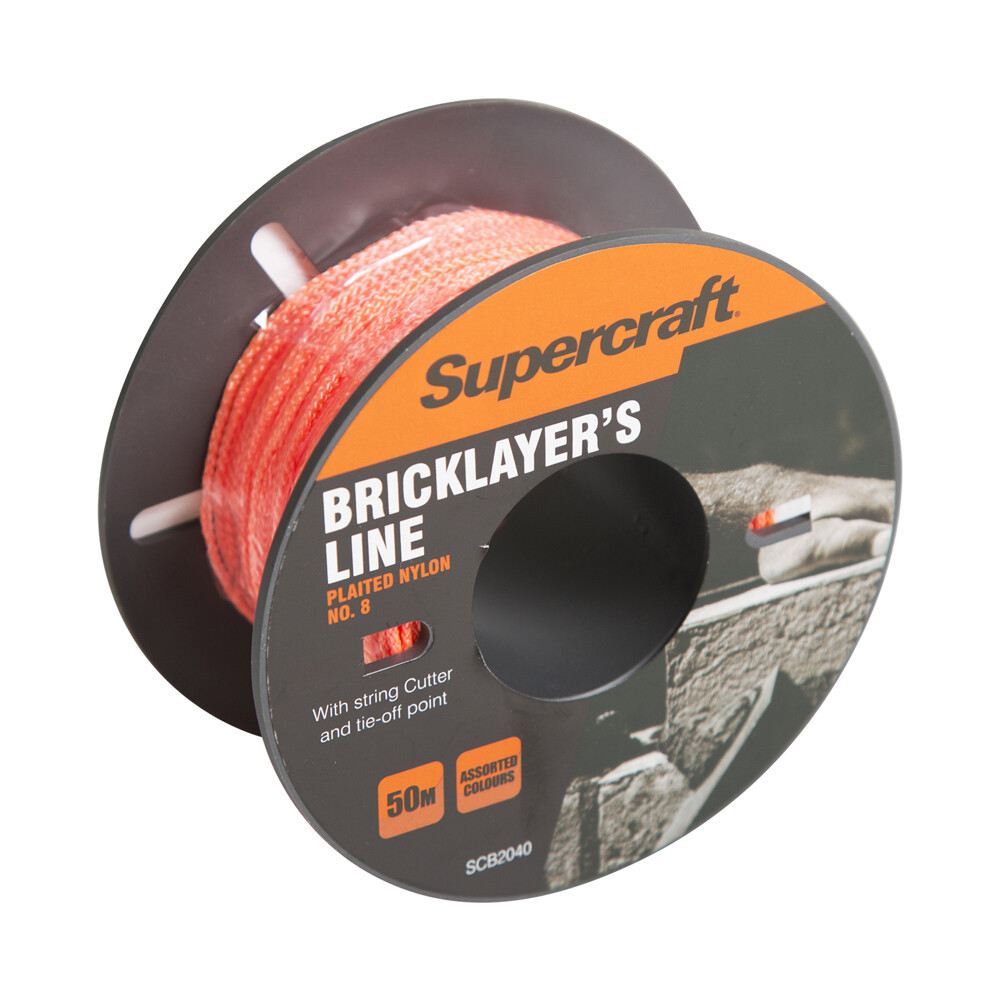 Supercraft Brickline String Line No.8 Orange 100m High Visibility Home ...