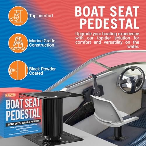 Boat Seat Pedestal Mount, 6.8" Riser Base, Compatible with Jon and Bass ...