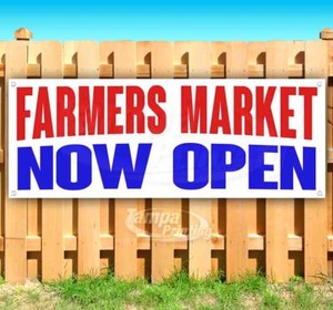 FARMERS MARKET NOW OPEN Advertising Vinyl Banner Flag Sign Many Sizes ...