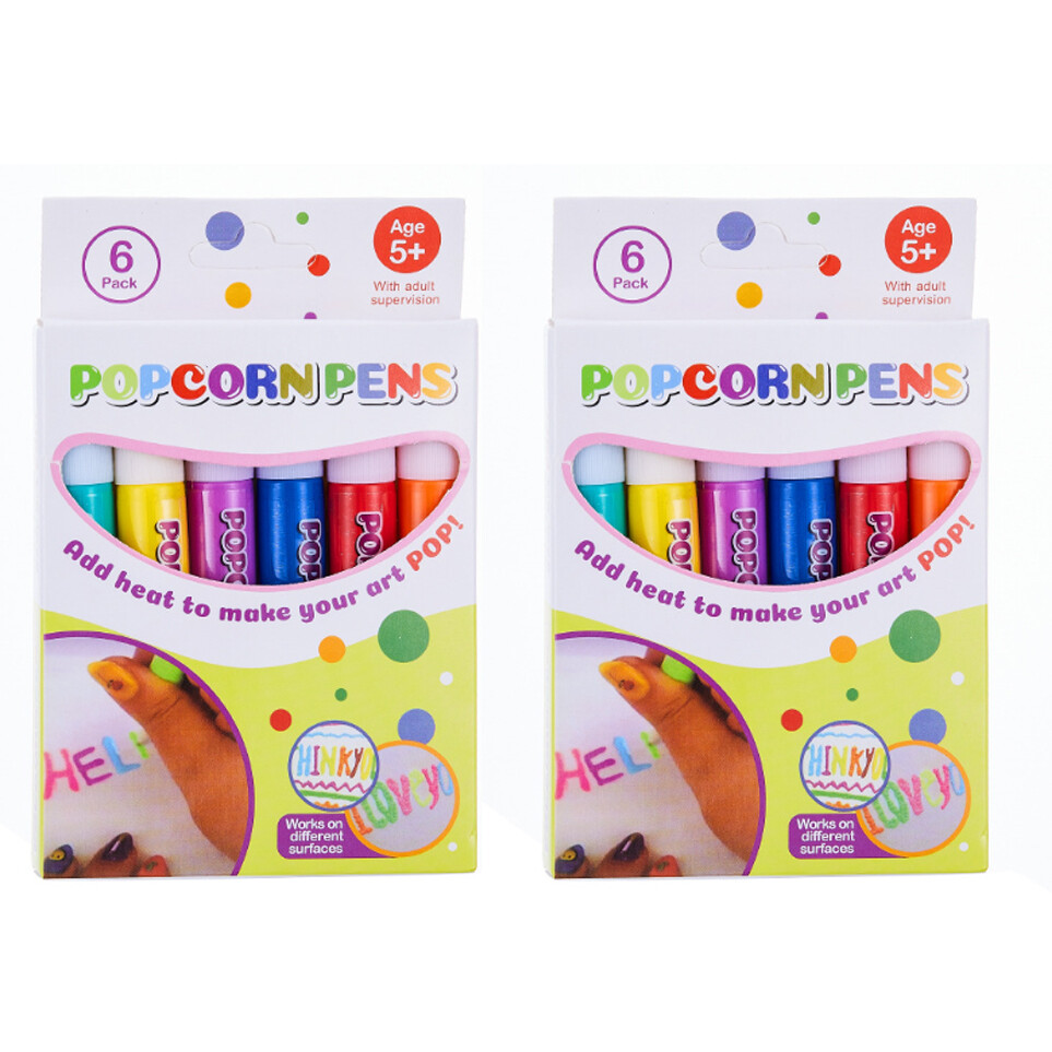12Pc 3D Magic Popcorn Pens Puffy Paint Bubble Pen Kids Children 3D Art ...