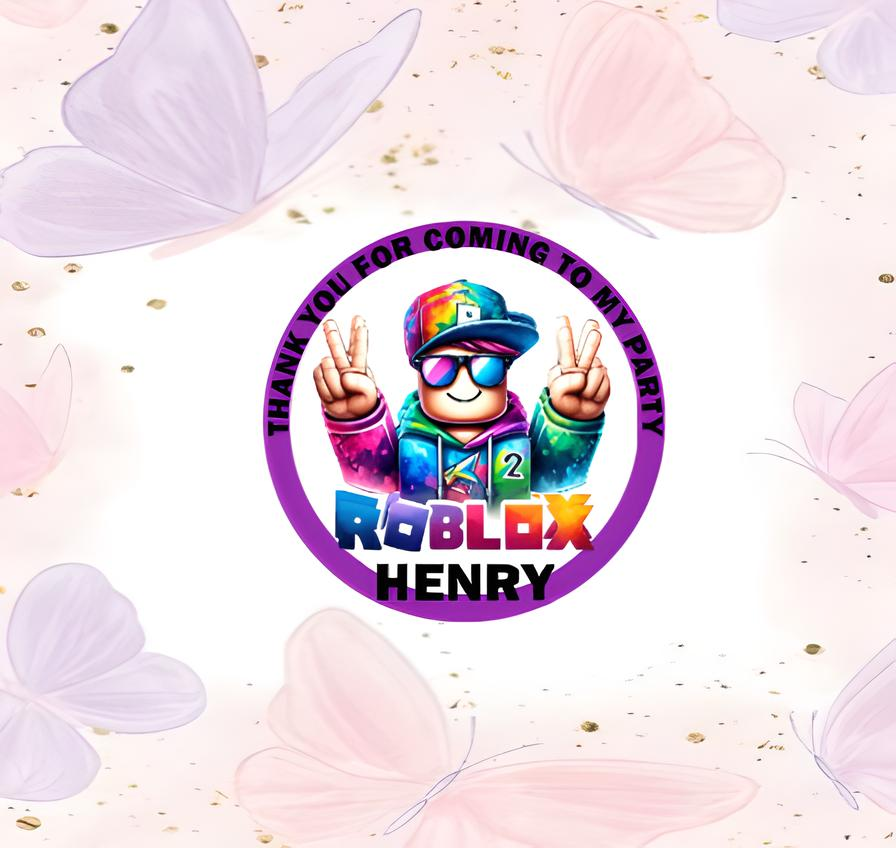 PERSONALISED ROBLOX PARTY STICKERS SWEET CONE STICKERS PARTY BAG LABELS ...