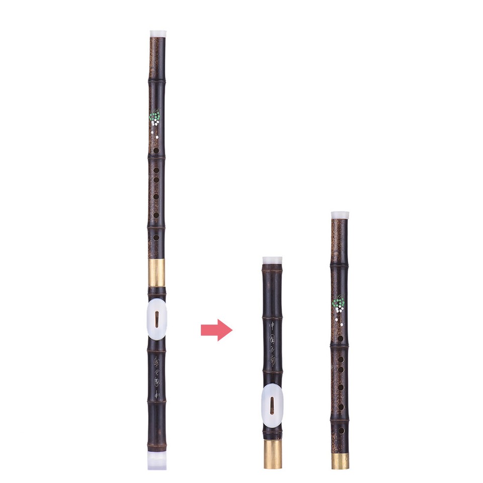 Detchable Natural Black Bamboo Bawu Ba Wu Transverse Flute Pipe in G ...