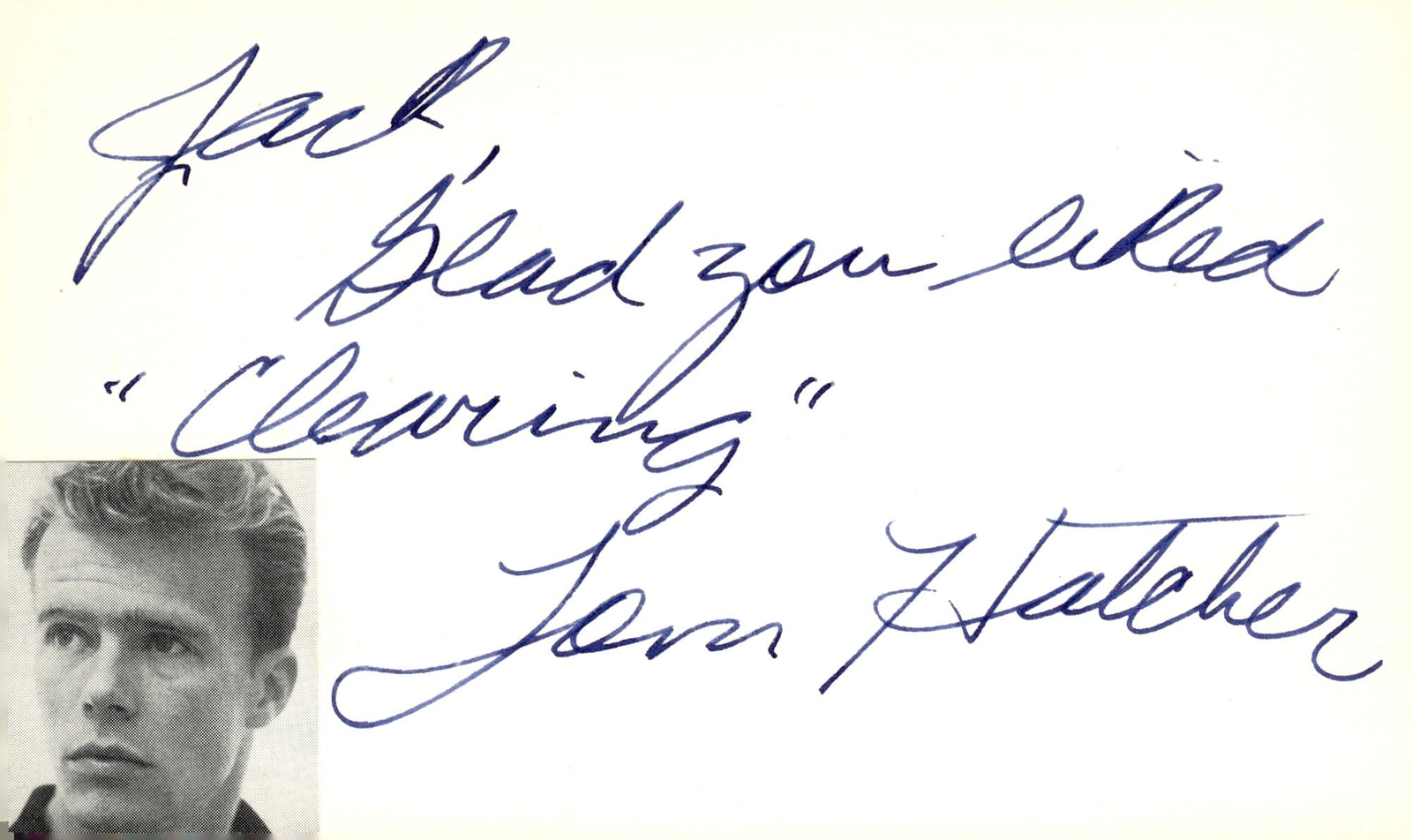 Tom Hatcher Signed Auto 3x5 Index Card Twilight Zone Very Rare | eBay