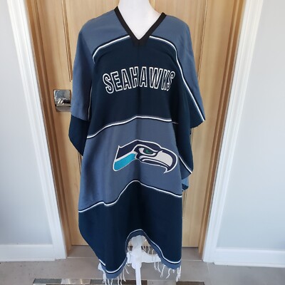Embroidered Poncho Seattle Seahawks Mexican Poncho Adult One Size NFL ...