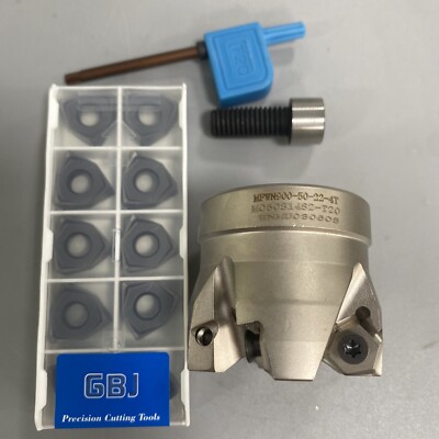 1X MFWN90050R-4T + 10pc WNMU080608 Double-sided 6 cutting edges 90 ...