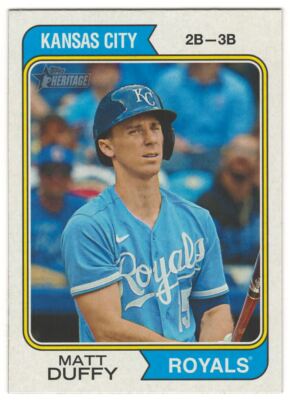 2023 TOPPS HERITAGE HIGH NUMBER #720 MATT DUFFY SP KANSAS CITY ROYALS ...