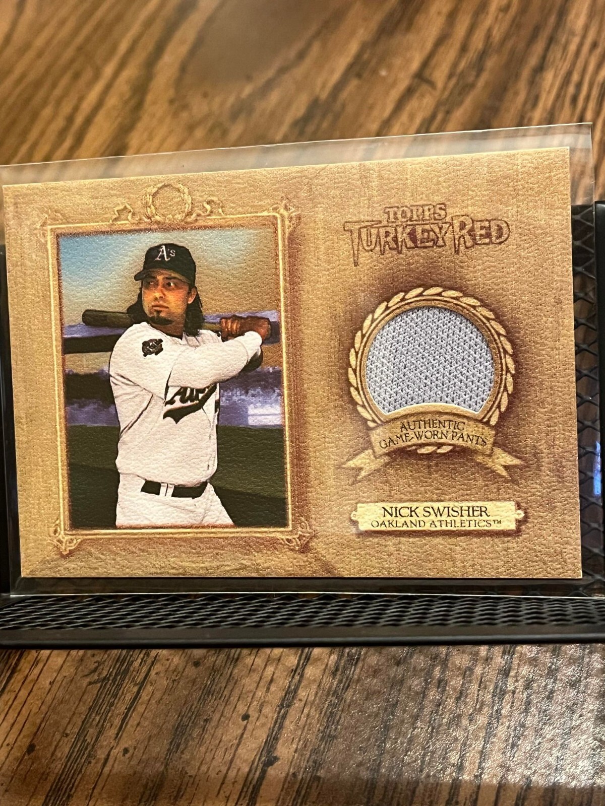 NICK SWISHER 2007 TOPPS TURKEY RED RELICS #NS OAKLAND A's GAME-WORN ...