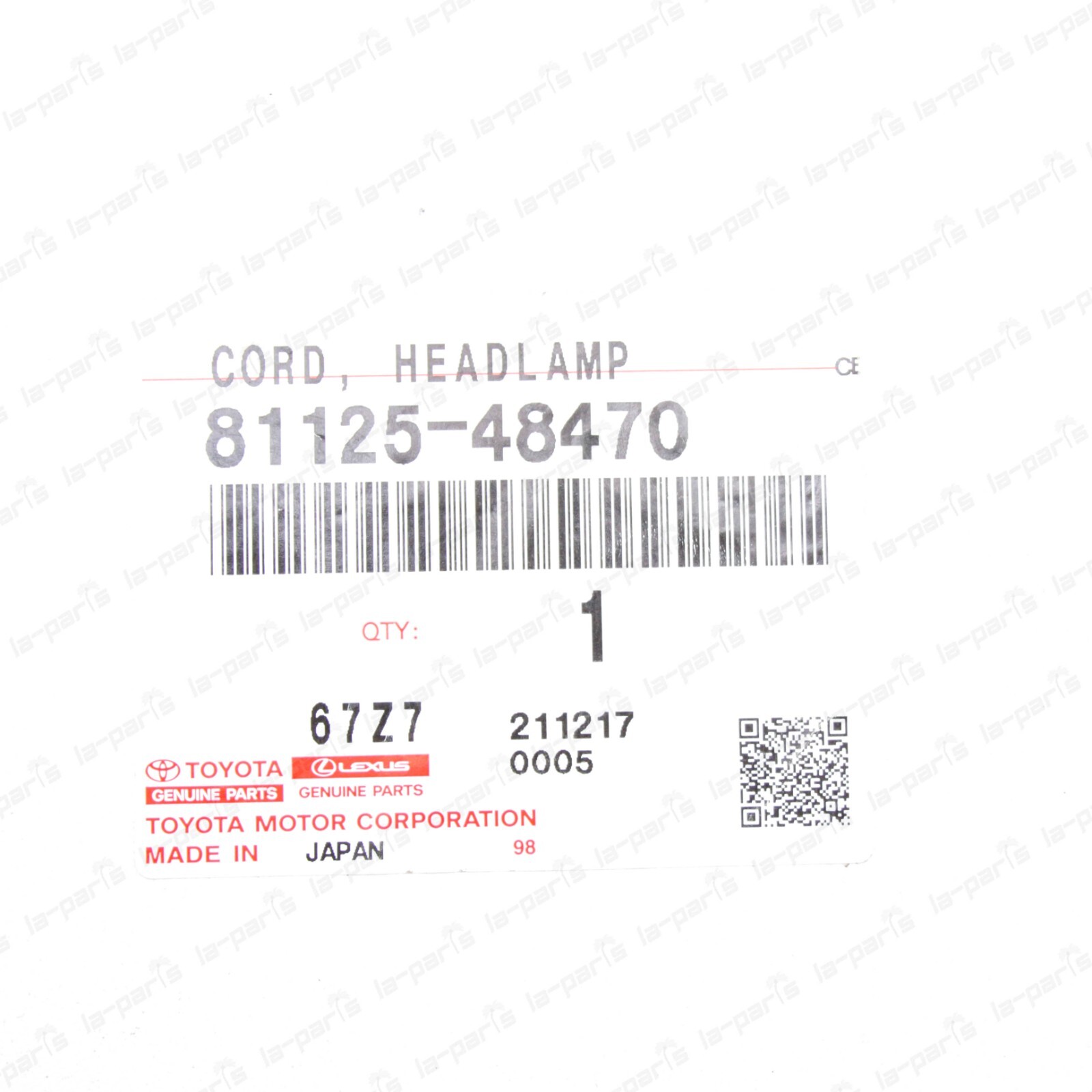 NEW GENUINE TOYOTA 10-13 4RUNNER 08-10 HIGHLANDER HEADLAMP CORD 81125 ...