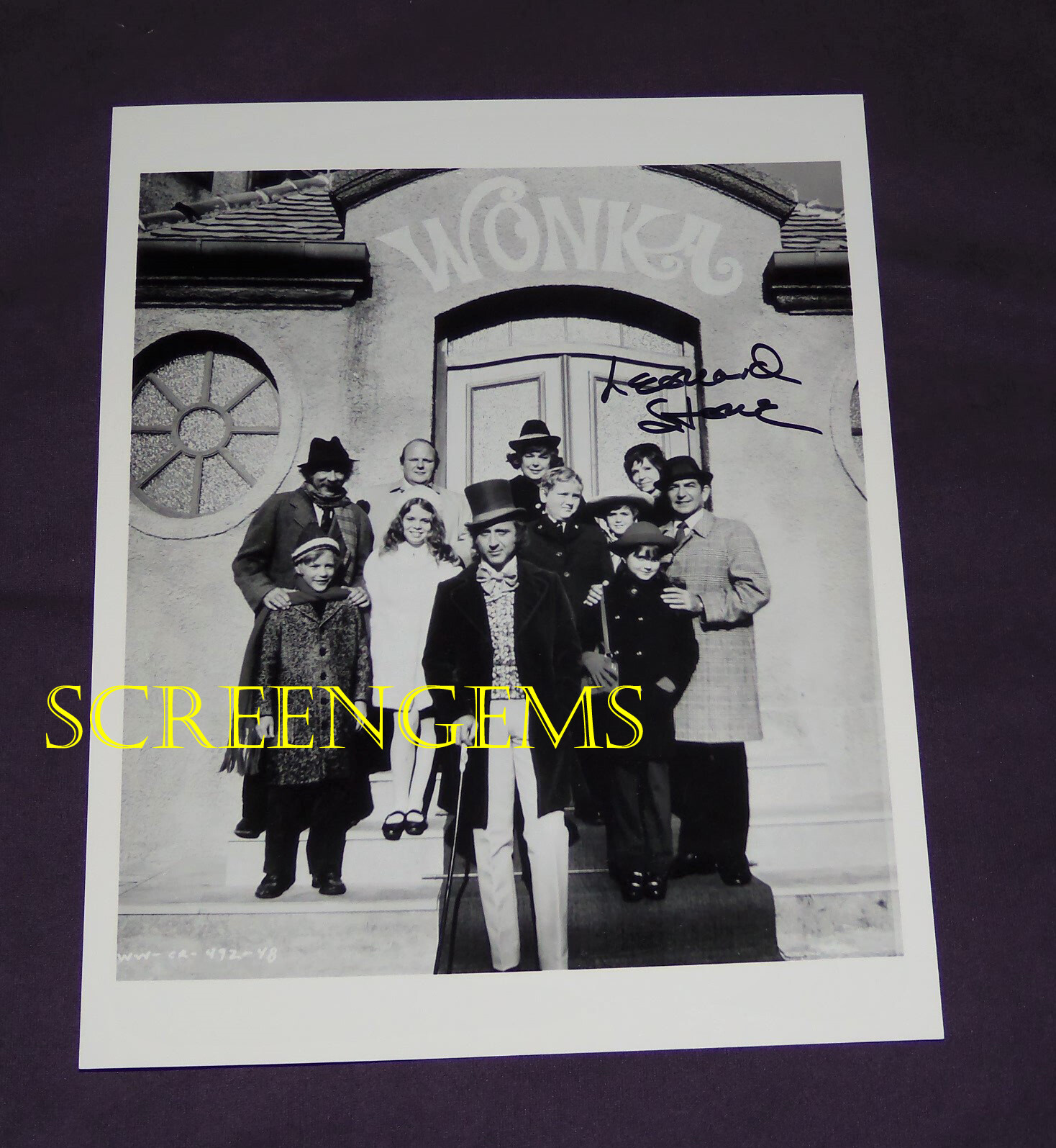 Willy Wonka Chocolate Factory Leonard Stone signed photo "Sam B" Violet ...