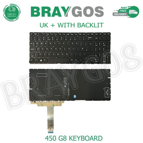 For HP ProBook 450 G8 G9 455 G8 G9 650 G8 UK Laptop Keyboard With ...