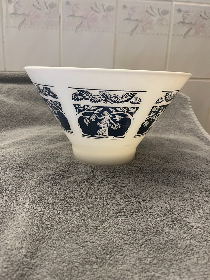 Vintage Hazel Atlas Wedgewood Blue Greek Goddess Bowl | eBay UK