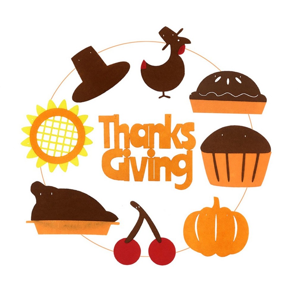 9pcs Thanksgiving Banner Set Paper Flowers Turkey Bunting Flag Turkey ...