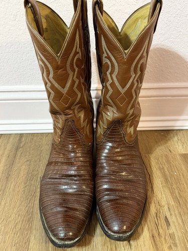 Vintage Tony Lama Black Label Teju Lizard Brown 12d | eBay