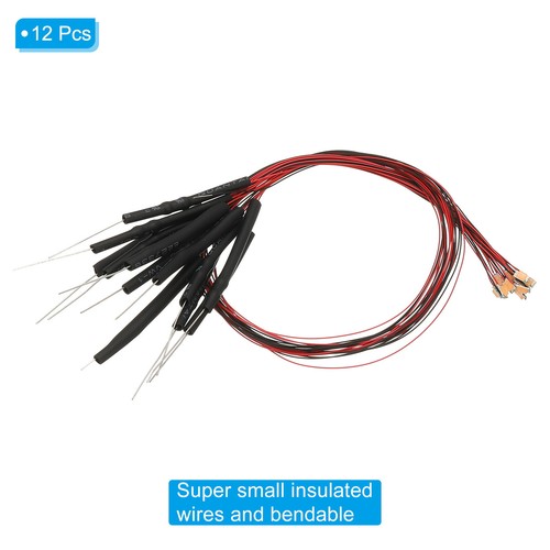 1206 Pre-Wired Micro LED, 12 Pcs 9-12V Emitting Diodes for Model, 9.8 ...