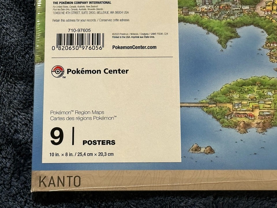 Pokemon Center Poster Flyer Region Maps 9 Pack Set Wcs 2023 Kanto Johto ...