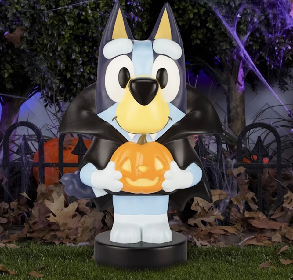 Disney Bluey Vampire Holding Pumpkin Blow Mold 24” Halloween 2024 ...