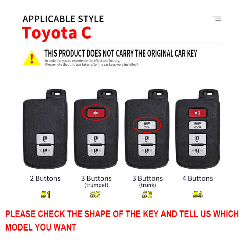 Smart Keychain Key Case Fob Protector Cover For Toyota RAV4 LC200 ...