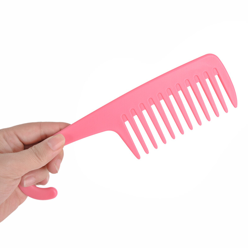 Large Wide Tooth Combs Hook Handle Reduce Hair Loss Comb Styling Brush ...