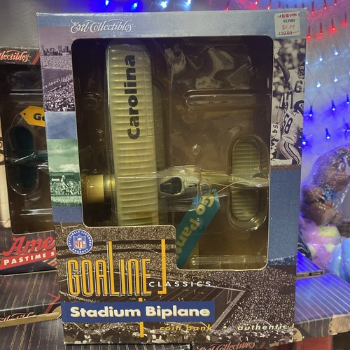 Ertl NFL Goal Line Classics Stadium Biplane Carolina Panthers Coin Bank ...