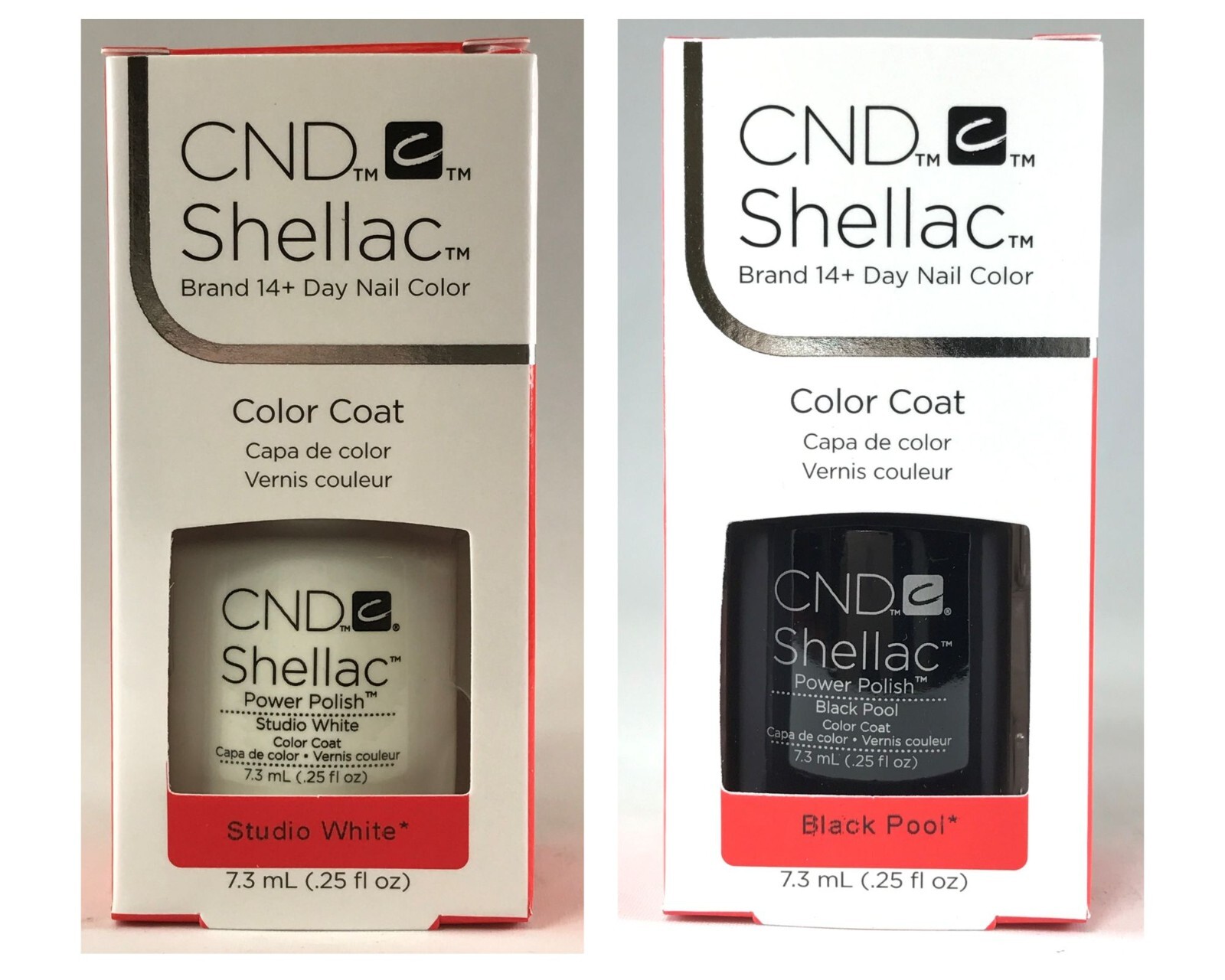 CND Shellac Nail Gel Polish - Studio White w/ Black Pool COMPO BACK 0.25 oz each | eBay